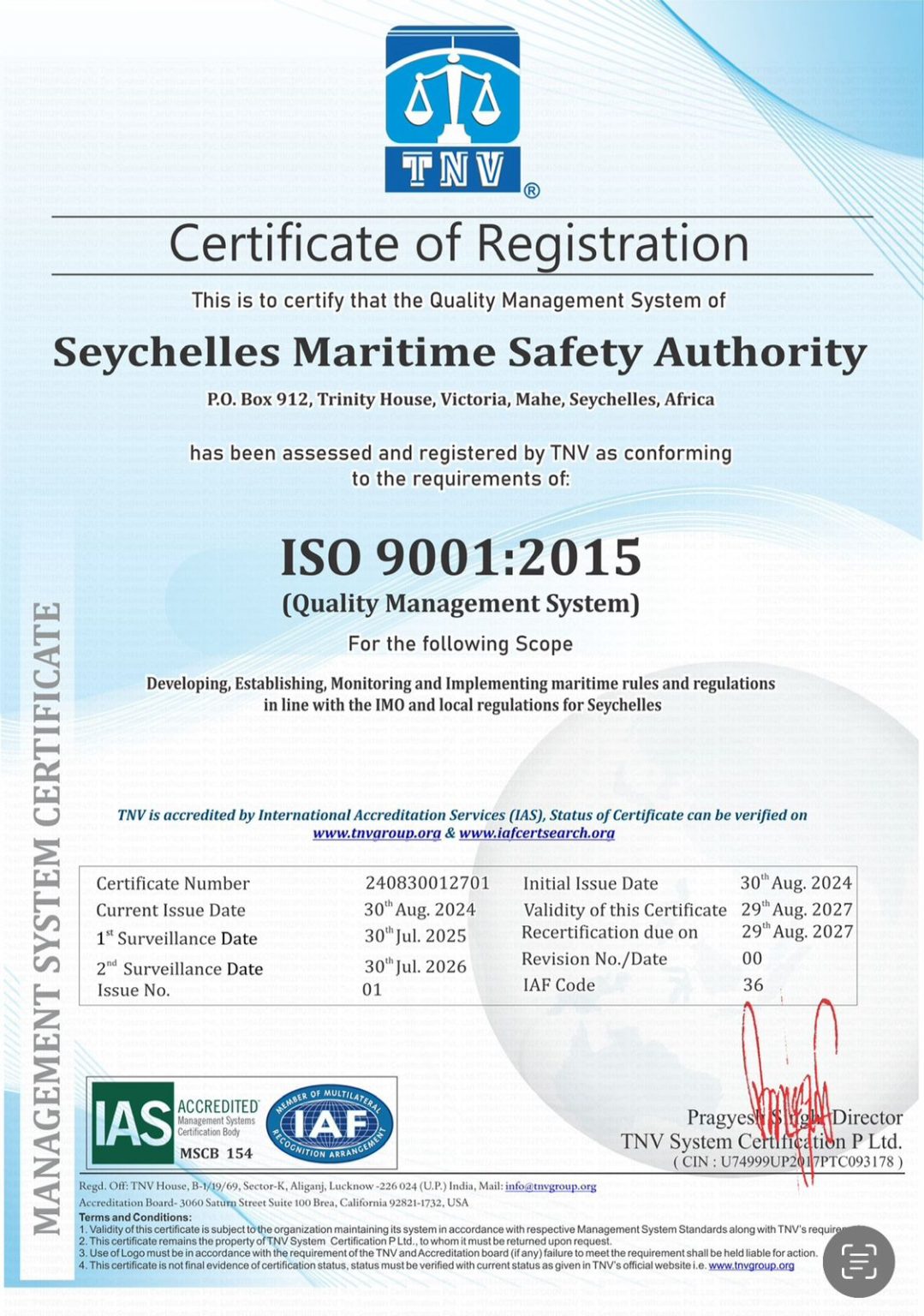 SMSA has successfully completed its ISO 9001:2015 recertification audit ...